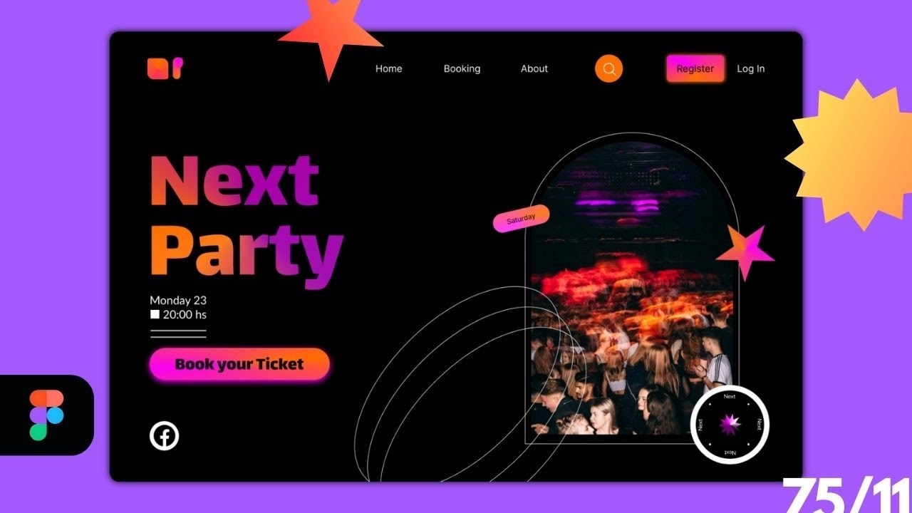💃 Party Club Website UI Design in Figma | 75 Hard Challenge Day 11 ...