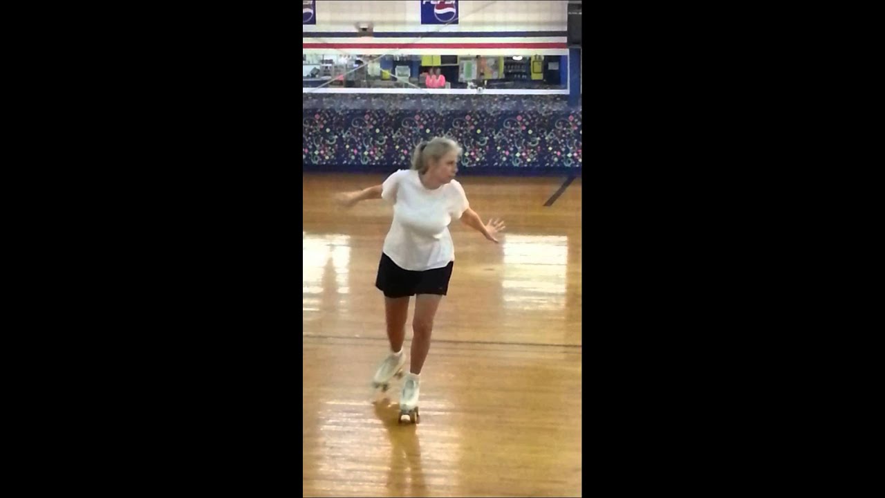 Brenda roller skating, performing a routine - YouTube