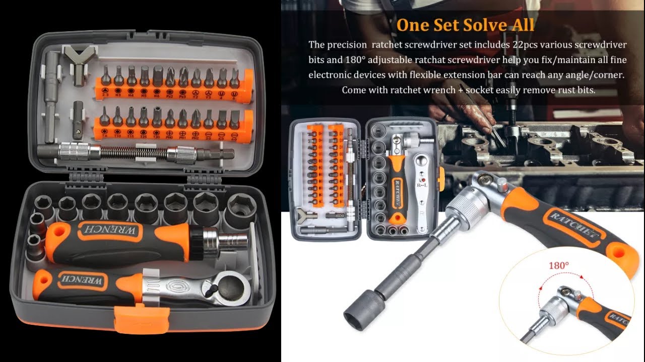 Grows 38pcs Precision Ratchet Screwdriver Bit Set Phone Laptop Watch ...