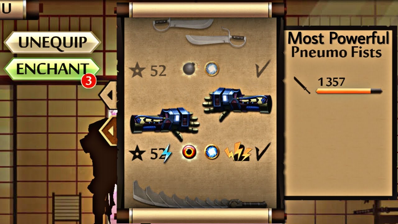 Shadow Fight 2 The Most Powerful Pneumo Fists Weapon - YouTube