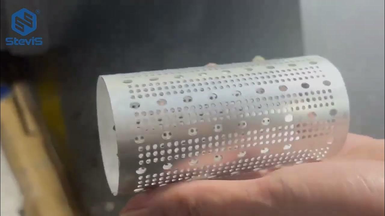 [SteviS Laser] Cutting multiple holes on aluminum round pipe, new type laser tube cutting ...