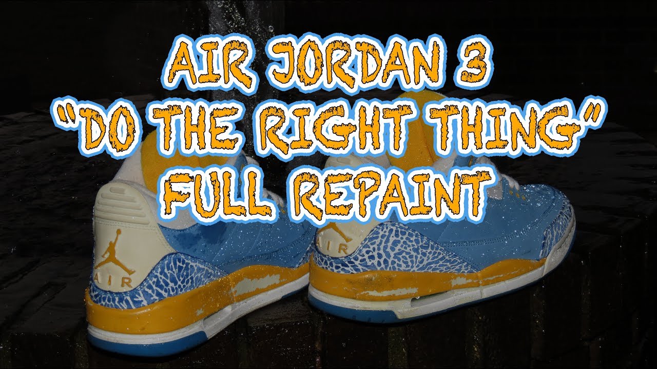 AIR JORDAN 3 "DTRT" REPAINT AND SUEDE RESTORATION - YouTube