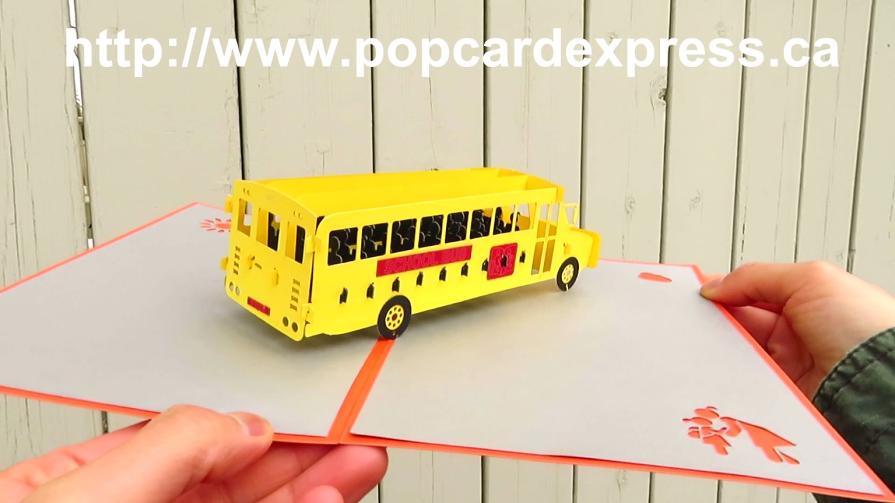 SCHOOL BUS 3D POP UP GREETING CARD - YouTube