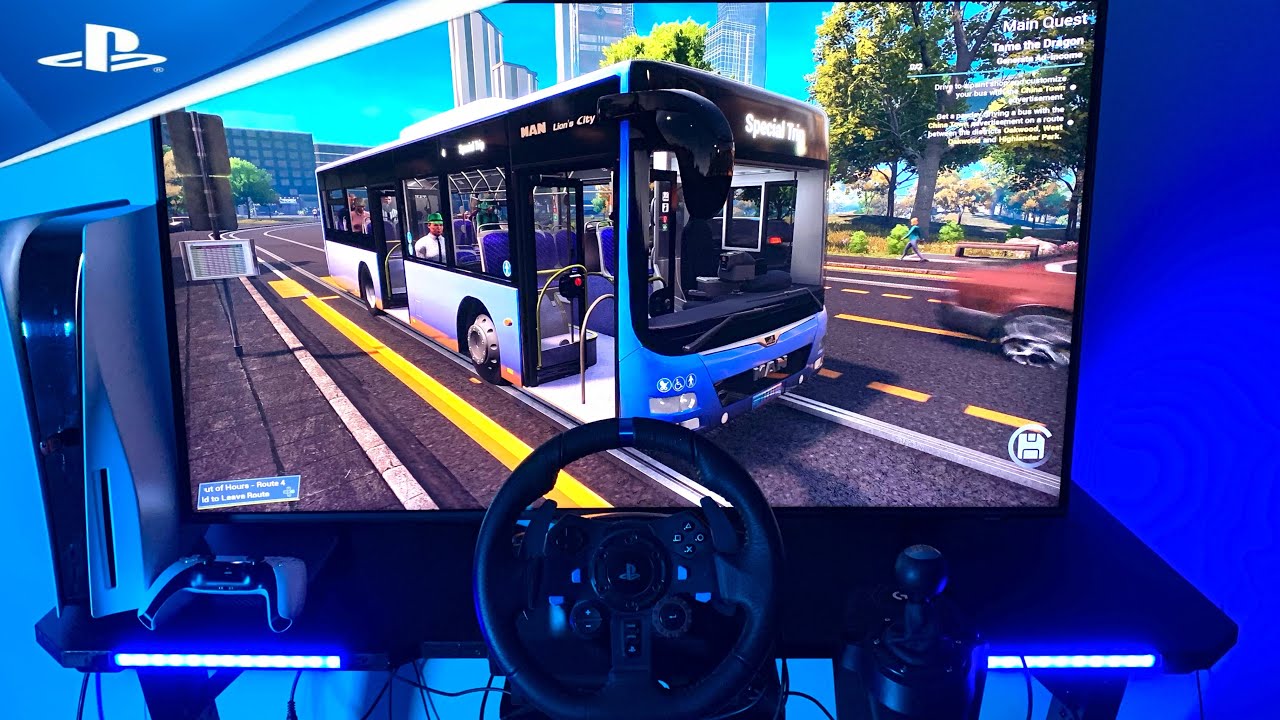 Bus simulator 21 next stop on ps5 With Logitech g29 is just beautiful ...