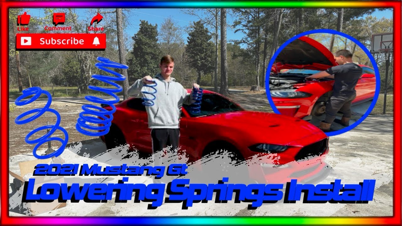2021 Mustang Gt lowering springs install🔥 Vlog #14 - YouTube