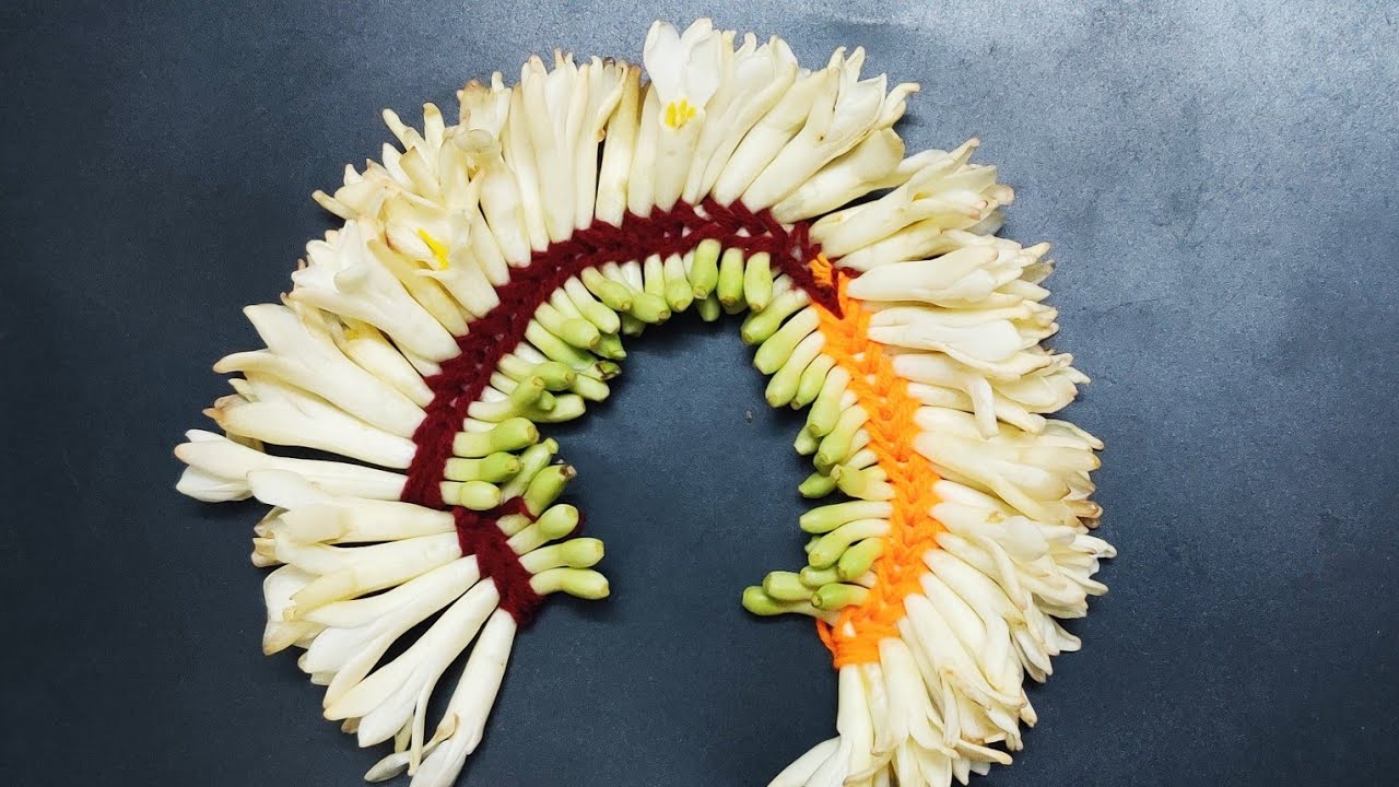 Sampangi poo malai |easy method to make sampangi flower garland - YouTube
