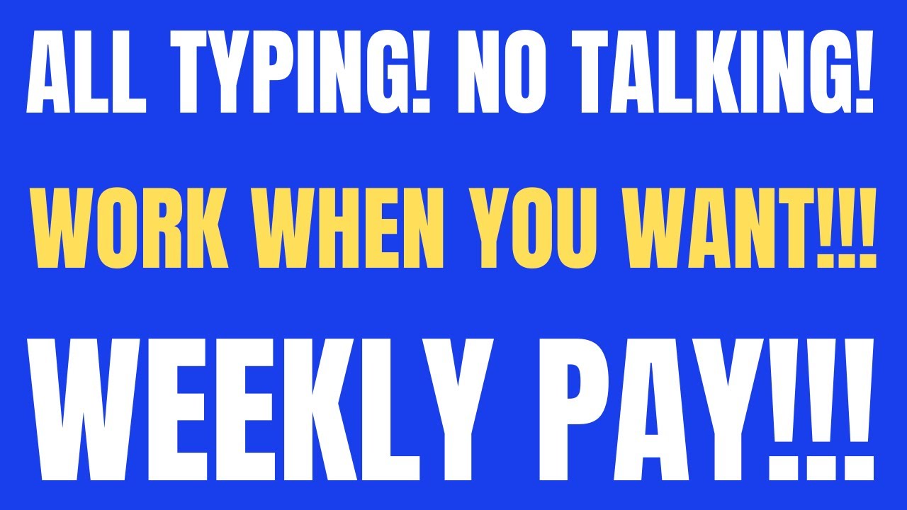 Best Non - Phone Work From Home Job | All Typing!! No Talking!! Work ...