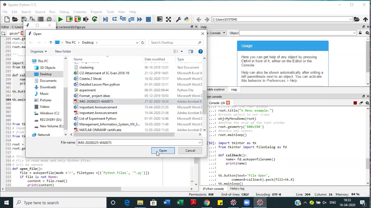 VIT INFT SHA Lec3 Python GUI - YouTube