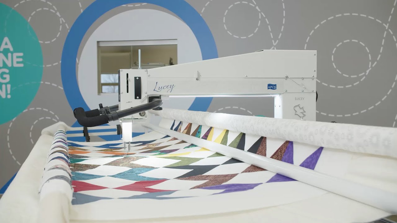 APQS Lucey longarm quilting machine - YouTube