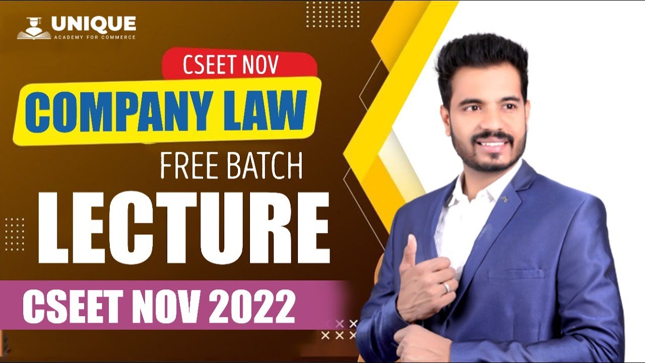 CSSET Yoddha Batch Nov 2022 | Company Law | Lecture 1 - YouTube