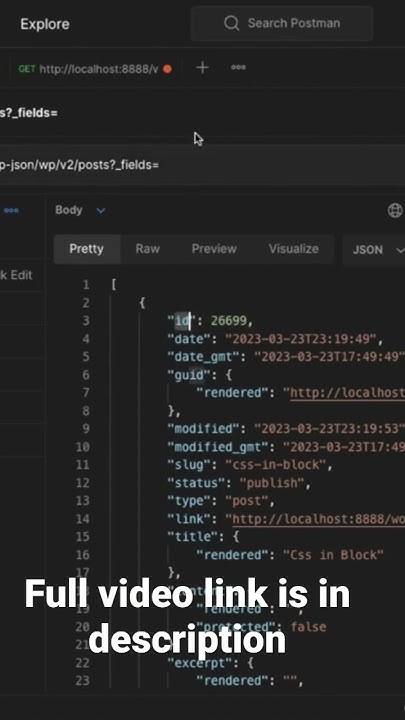 Wordpress Rest Apis Filtering And Selecting Only The Data You Want To Retrieve Youtube