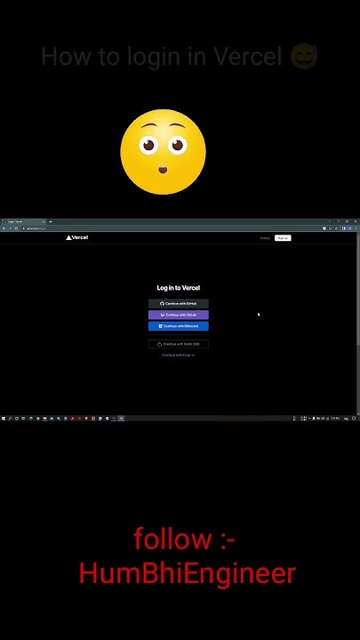 How To Login In Vercel Vercel Humbhiengineer Fullstack Webdevelopment Software Development