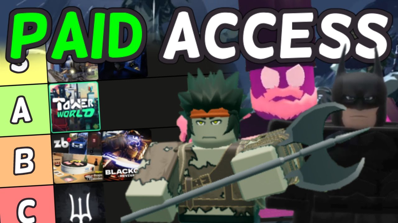 So I Made a Paid Access Roblox Game Tier List... - YouTube