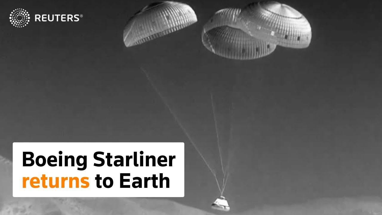 Boeing Starliner completes mission, returns to Earth - YouTube
