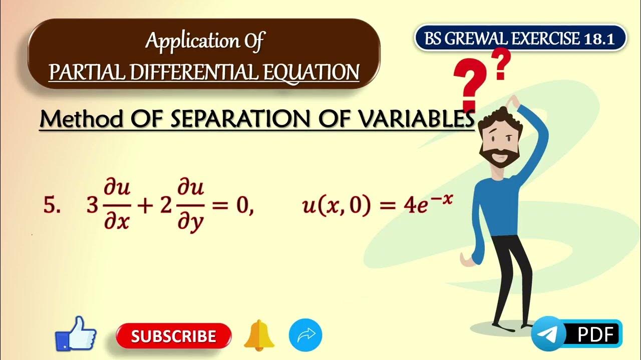 Application of P.D.E | Bs Grewal Exercise 18.1 solution | Q-5 | Method of separation of variable ...