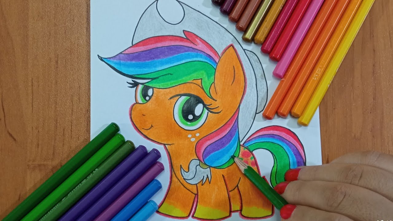 How to draw Apple Jack : My Little Pony cartoon character Apple Jack ...