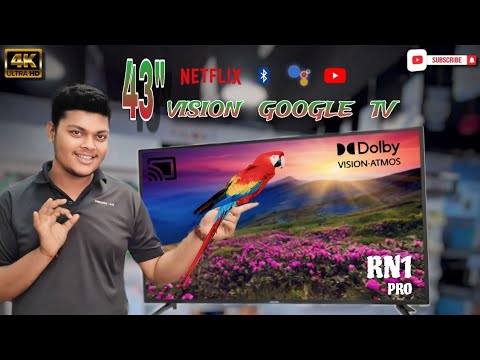 Vision 43" LED TV Google Android 4K RN1 Galaxy Pro..!! - YouTube