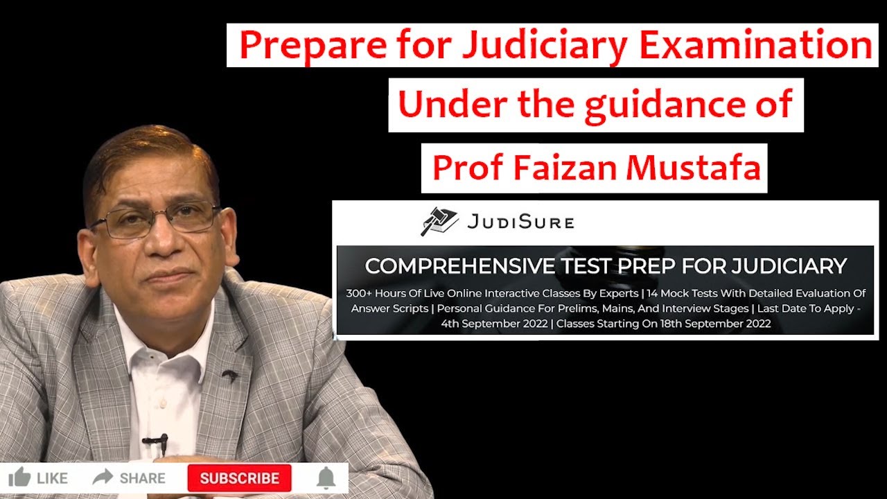 Judicial Services Preparation -Prof Faizan Mustafa | Register Today. - YouTube