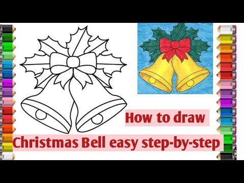 how to draw Christmas Bell 🔔 easy step-by-step| Christmas bell drawing ...