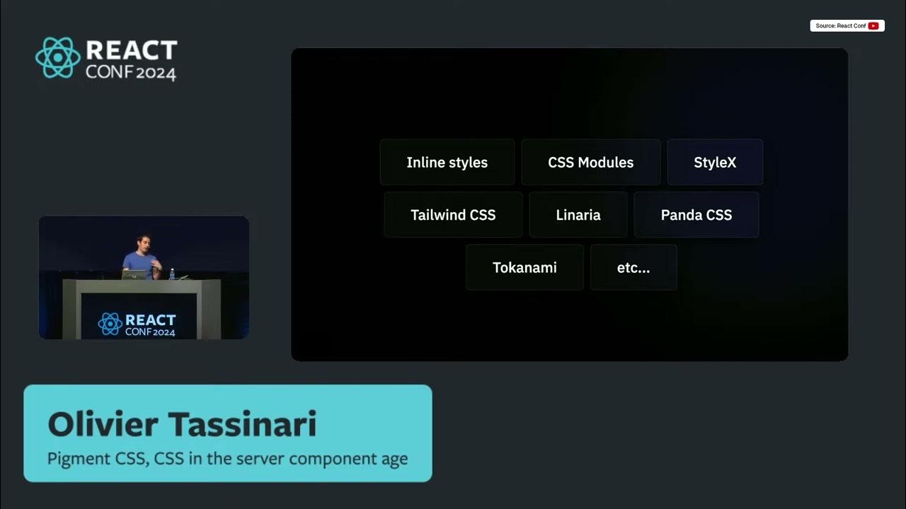 Pigment CSS, CSS in the server component age by Olivier Tassinari from MUI | React Conf 2024 Day ...