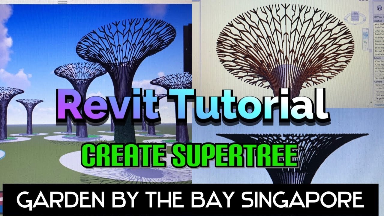 How to Draw Supertree Garden by the Bay Singapore in Revit #revit # ...