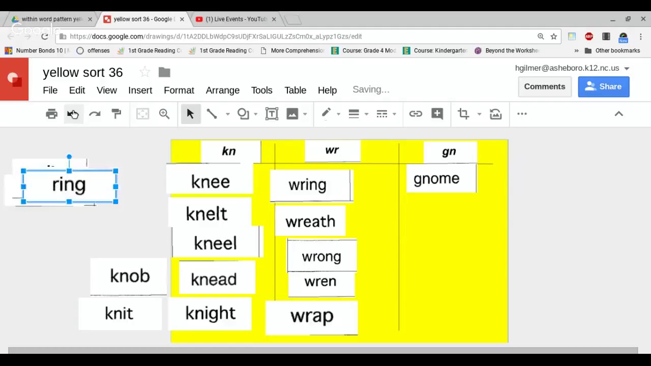 words their way within word patterns sort 36 - YouTube