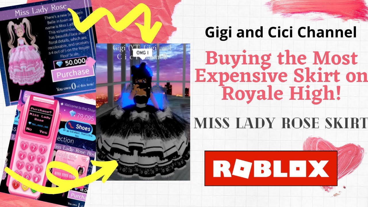 BUYING THE MOST EXPENSIVE SKIRT ON ROYALE HIGH (MISS LADY ROSE SKIRT ...