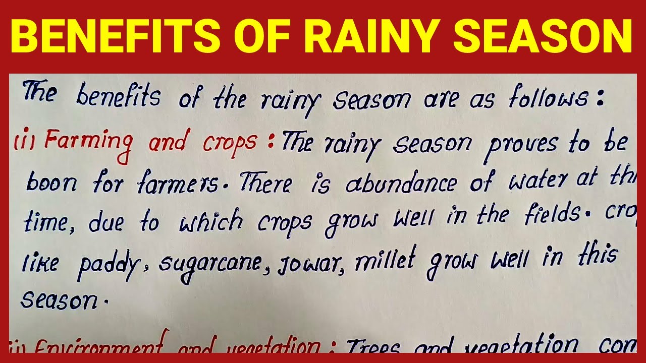 Benefits of Rainy Season English Essay | Advantage of Rainy Season ...