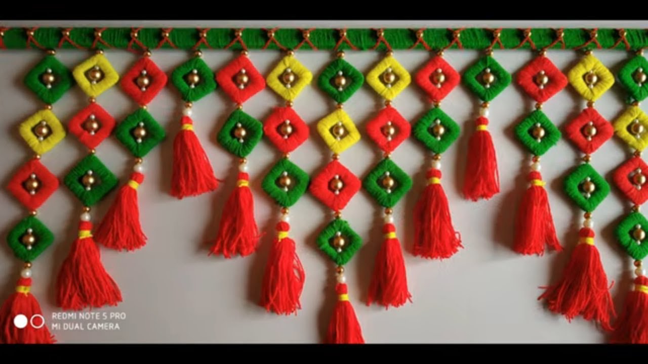 Door Wall Hanging Out of Woolen Toran Making // DIY Room Decor Idea New ...