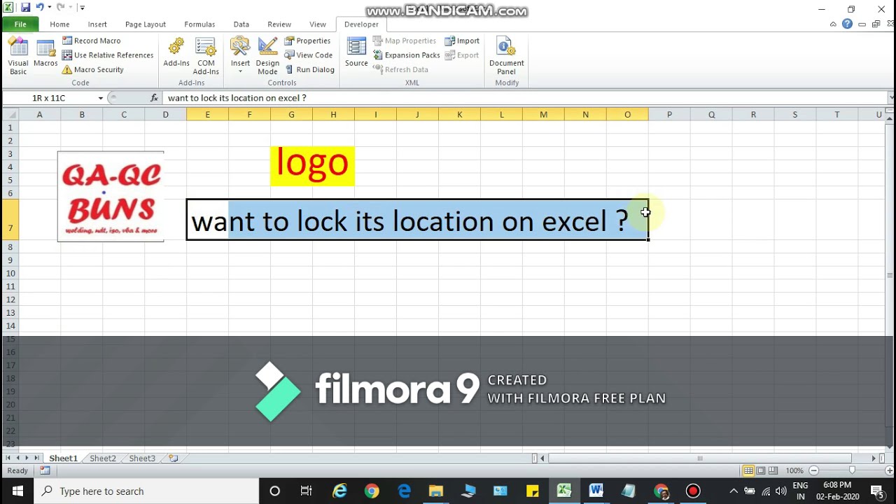 WANT TO LOCK A LOGO IN EXCEL ? - YouTube