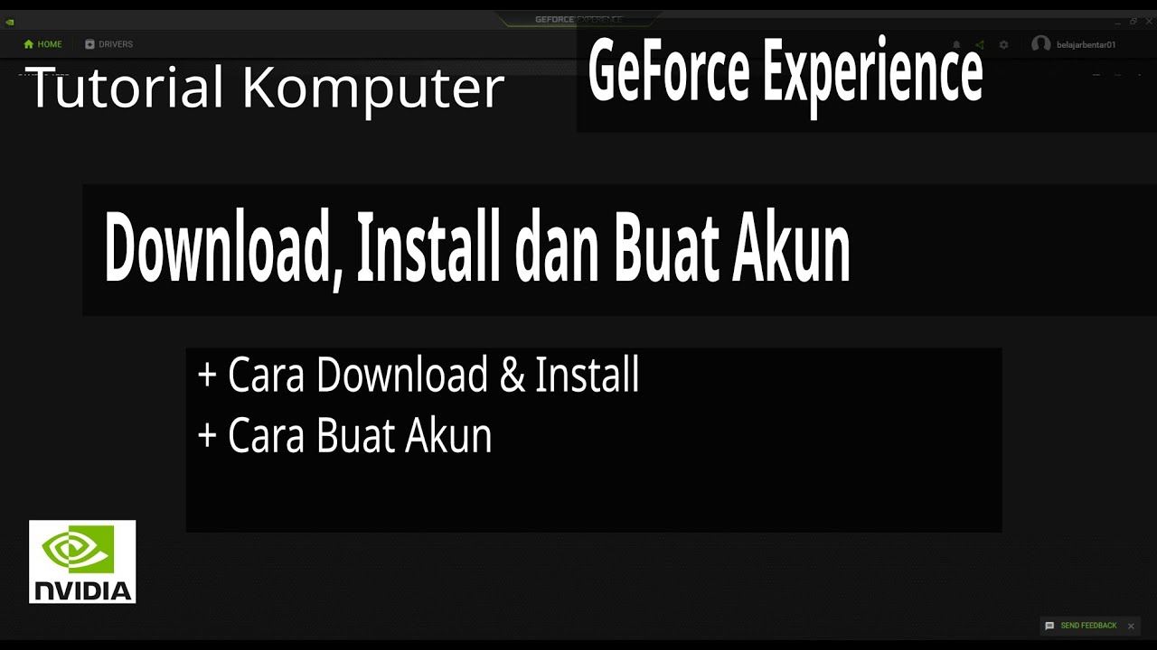 Tutorial Cara Download, Install dan Buat Akun Nvidia GeForce Experience - YouTube