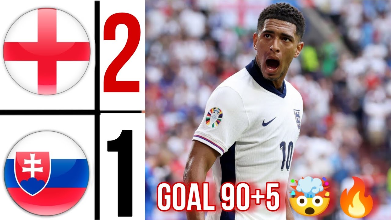 Slovakia 1-2 England EURO 2024 HIGHLIGHTS jude bellingham goal 90+5 🤯🔥 ...