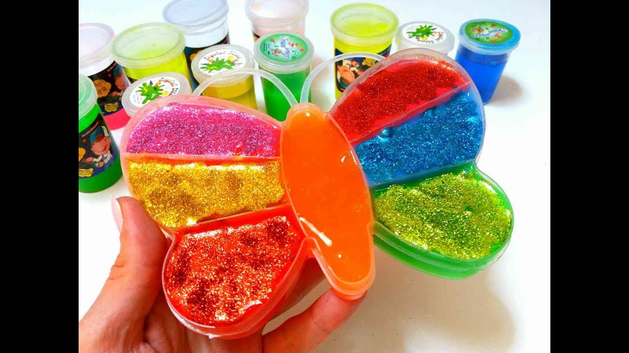 DIY How to Make Glitter Slime Butterfly Best Learning Colors For Kids ...