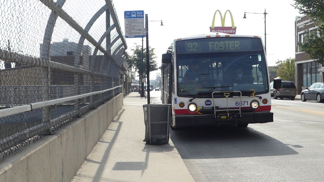 CTA Bus: 2001 NovaBus-LFS Route 92 Bus #6671 at Gale/Foster - YouTube