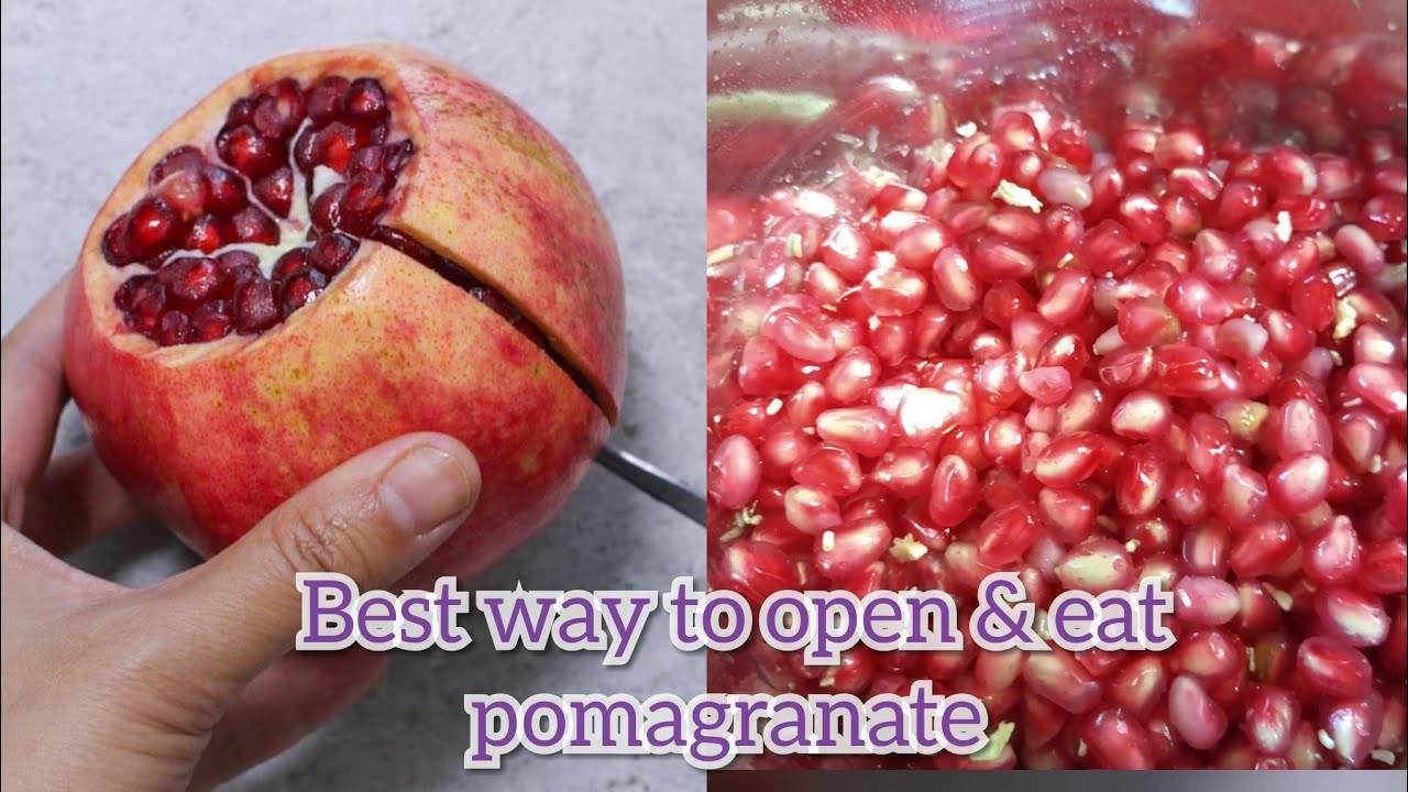 How to cut & open pomegranate easy way.//Health benefits of pomagranate ...