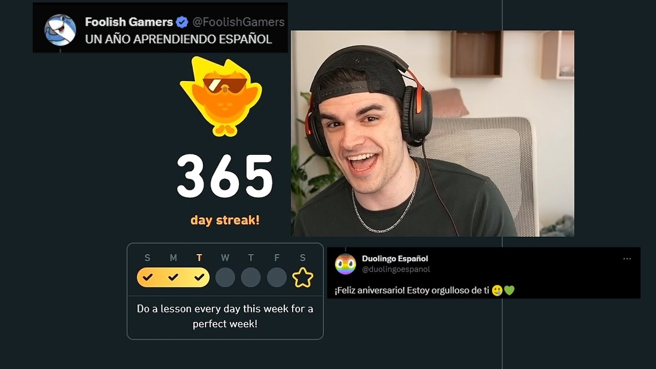 Foolish Completes 365 Days Of Duolingo! - YouTube