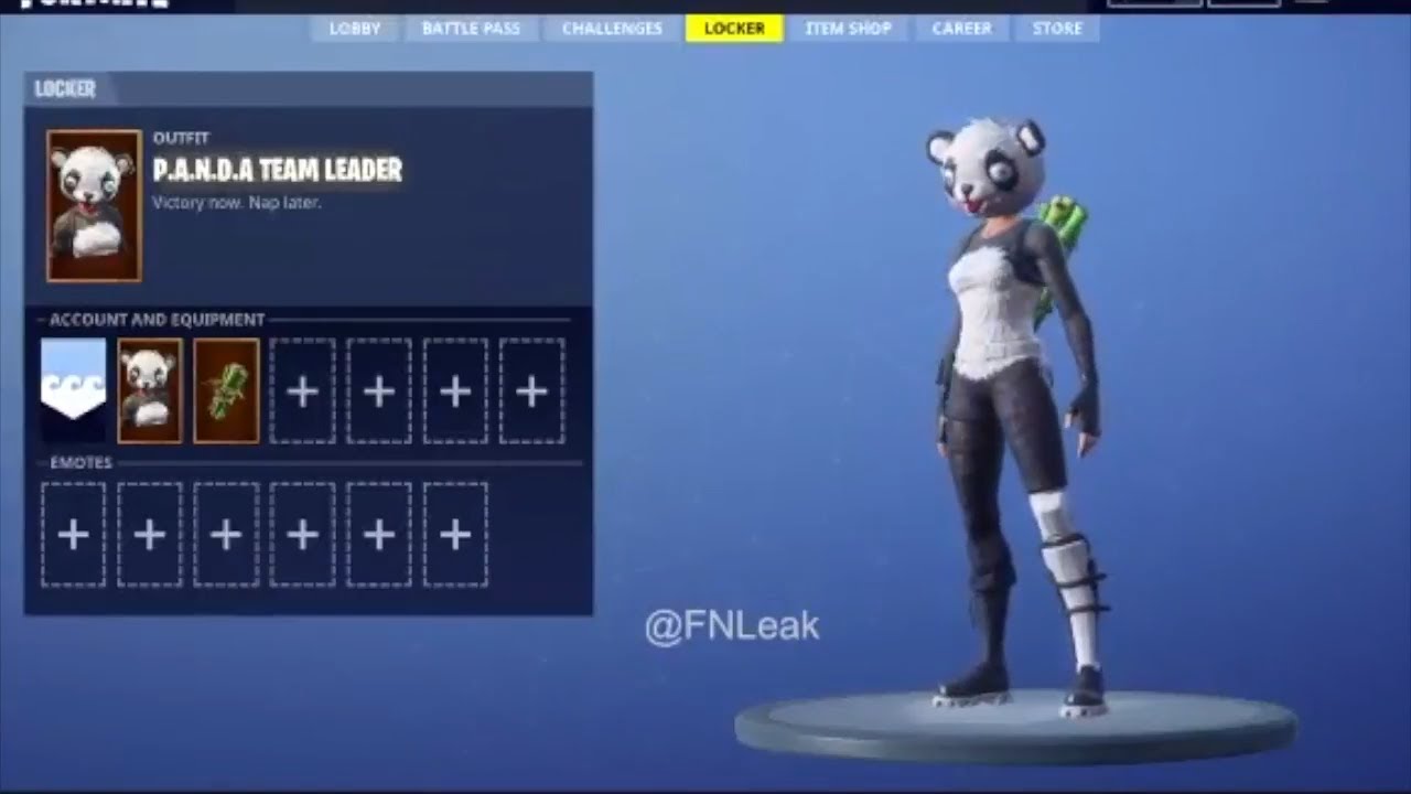 FORTNITE: NEW Leaked Legendary Skin P.A.N.D.A TEAM LEADER! - YouTube