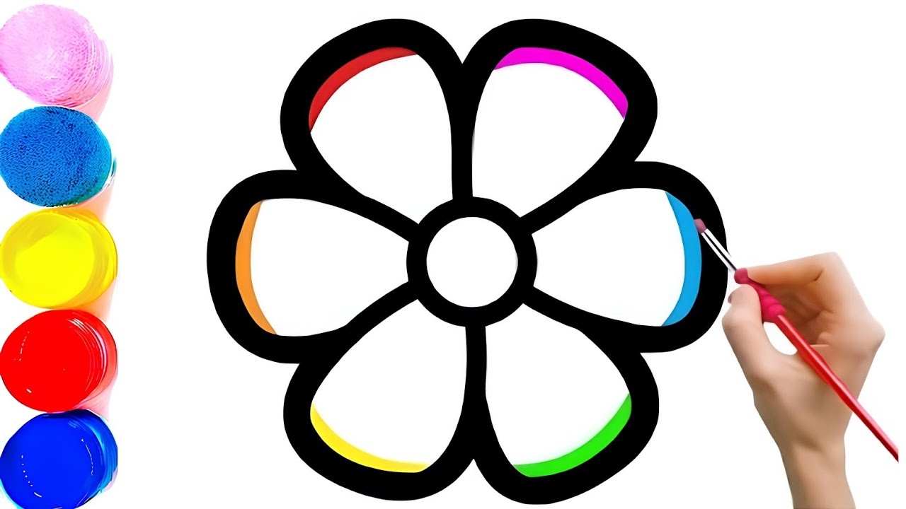 How to draw a flowers step by step || flowers drawing for kids ...