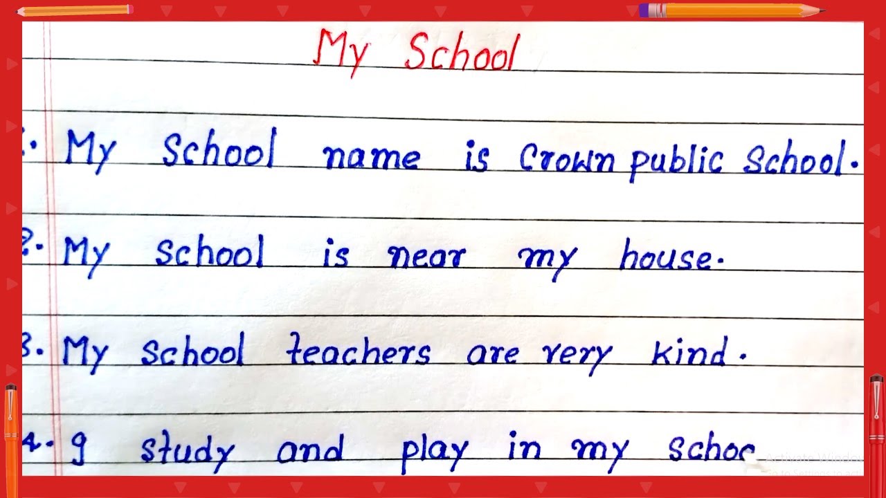write simple easy 10 lines on my school | easy essay on my school | how ...