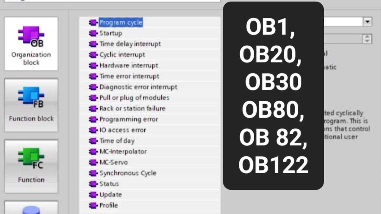 Organization Block OBs In Siemens TIA Portal YouTube organization-block-obs-in-siemens-tia-portal-youtube
