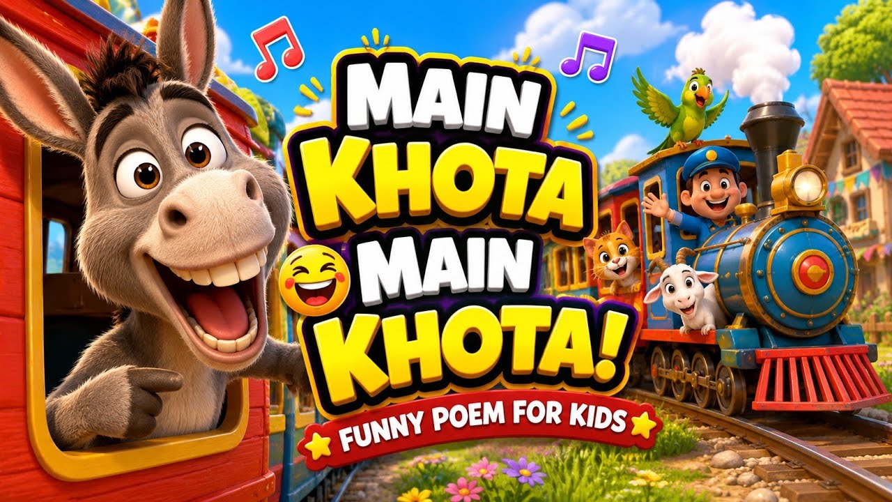 Main Khota میں کھوتا|Funny Poem For Kids|3D Cartoon - YouTube