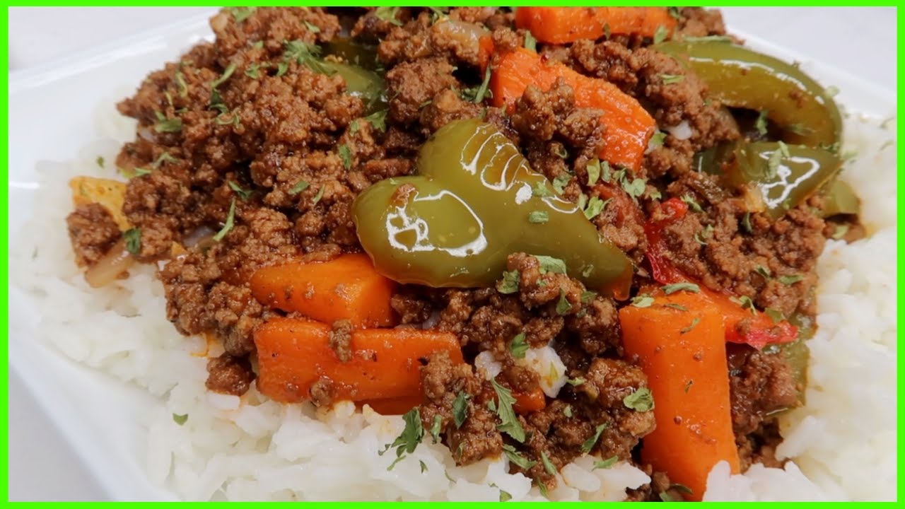GROUND BEEF and Vegetables Over White Rice | Quick Dinner Ideas - YouTube