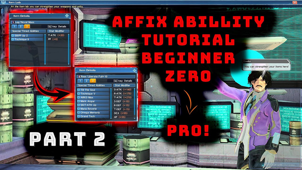 PSO2 - Tutorial affix pemula hingga HARDCORE! Part 2 ( Affix ) - YouTube