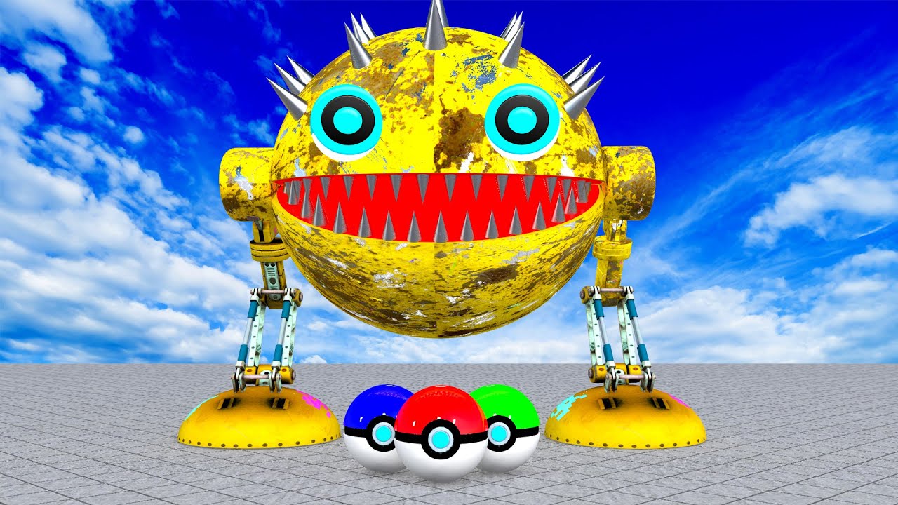 MS PACMAN & NEW RED PACMAN VS TWO YELLOW MONSTER PACMAN FIGHTING IN ...