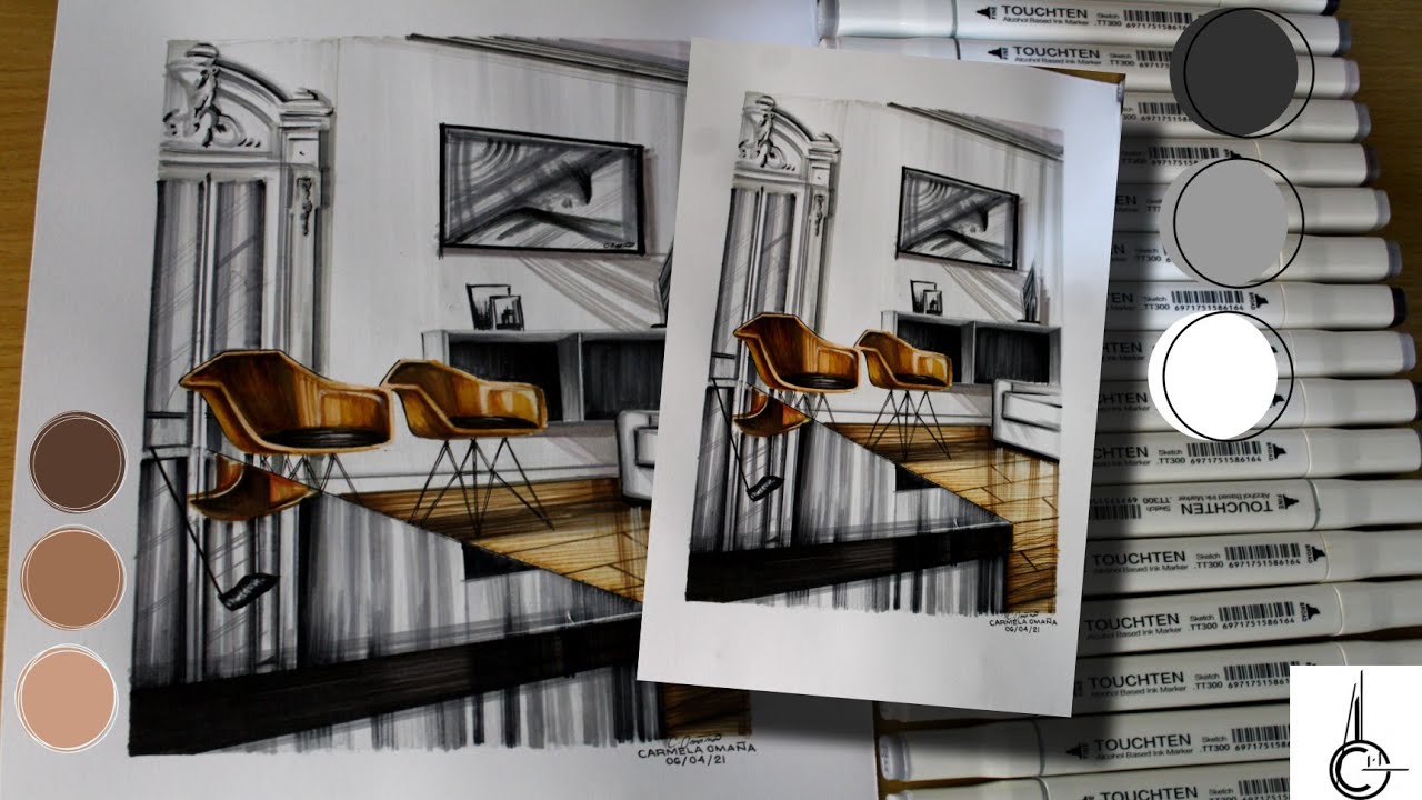 ARCHITECTURAL RENDERING USING MARKERS•phobie_arts - YouTube