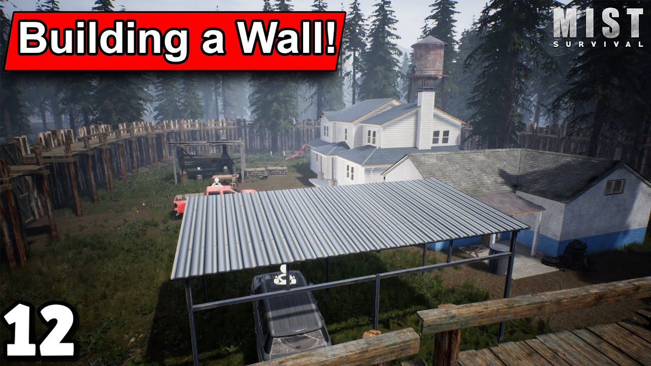 Mist Survival - Building a Wall around my Base! - YouTube