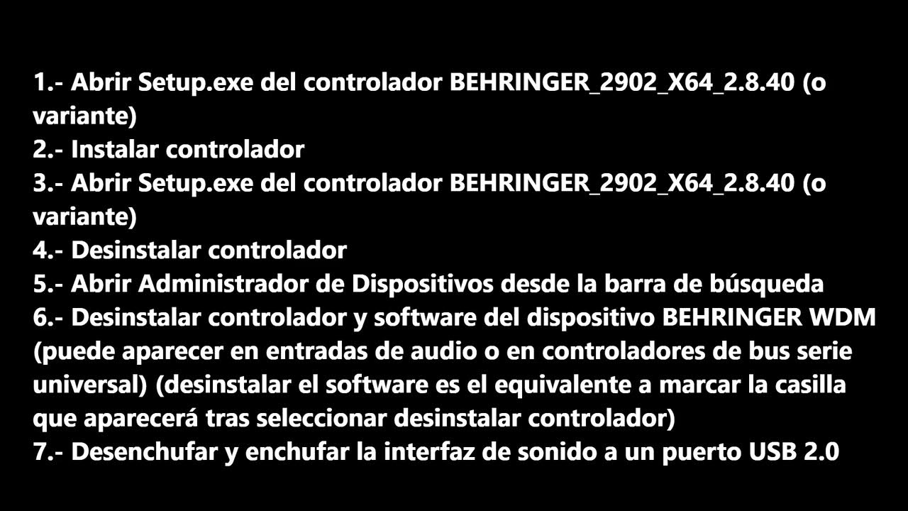 Volver de BEHRINGER WDM a USB audio CODEC | Eliminar controlador BEHRINGER WDM - YouTube