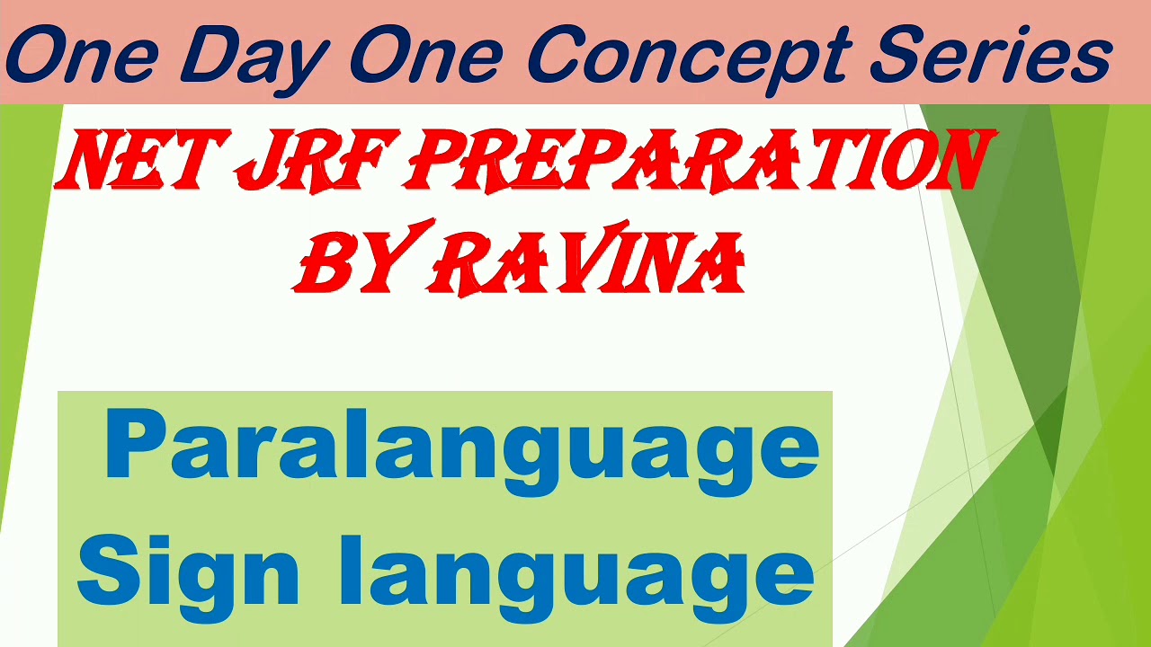 PARALANGUAGE AND SIGN LANGUAGE - YouTube