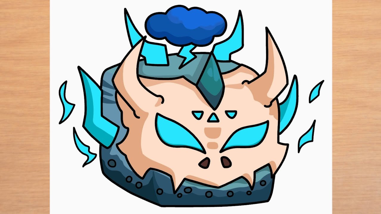 Como dibujar la fruta T-Rex y la fruta Trueno fusionados Blox Fruits ...