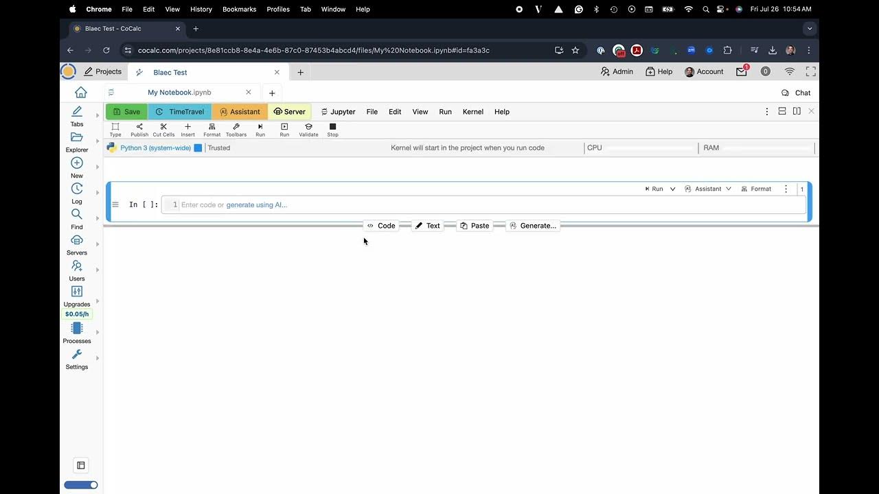 How to Create a Jupyter Notebook in CoCalc - YouTube